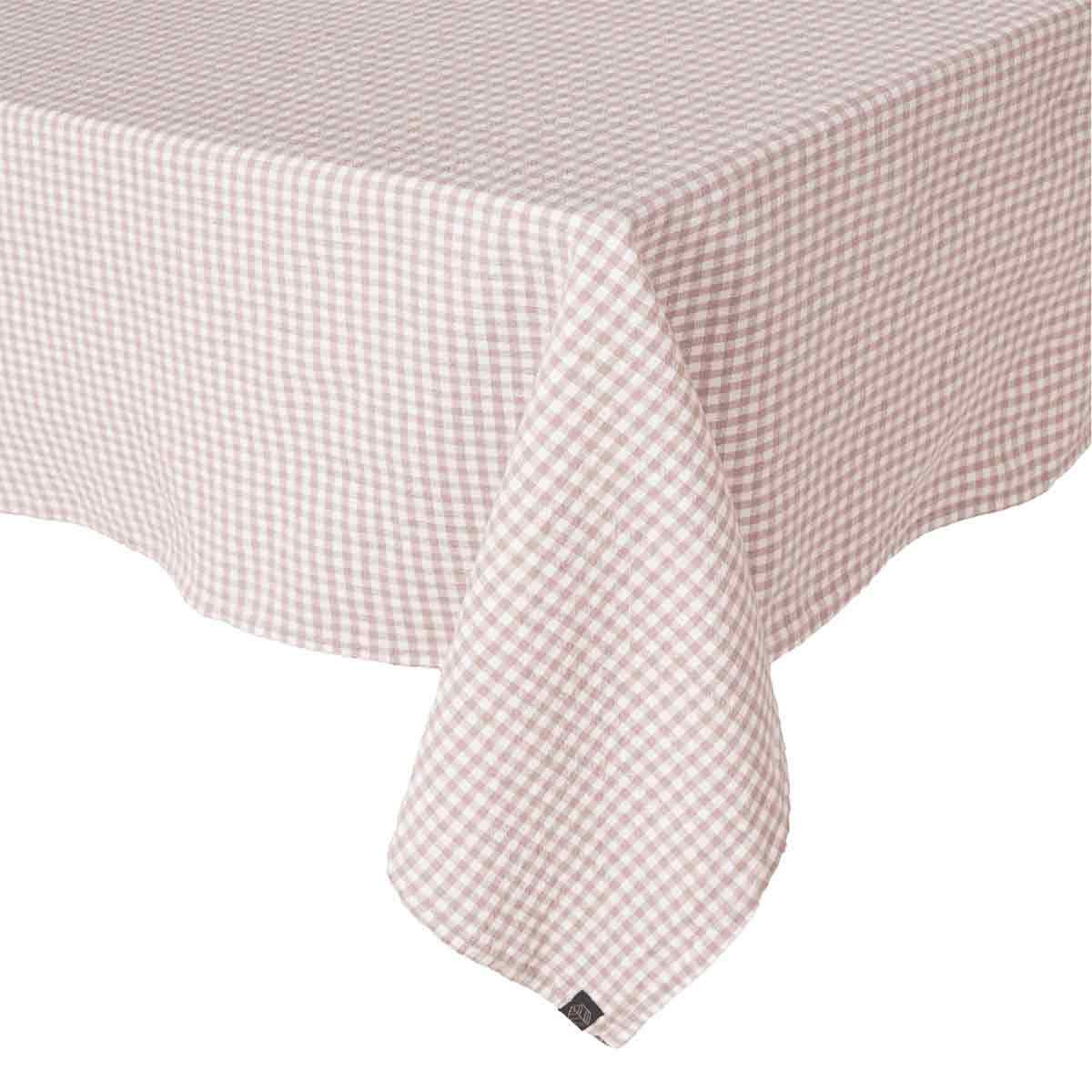 Nappe de Table PIANA II à Petits Carreaux en Lin Lavé et Coton